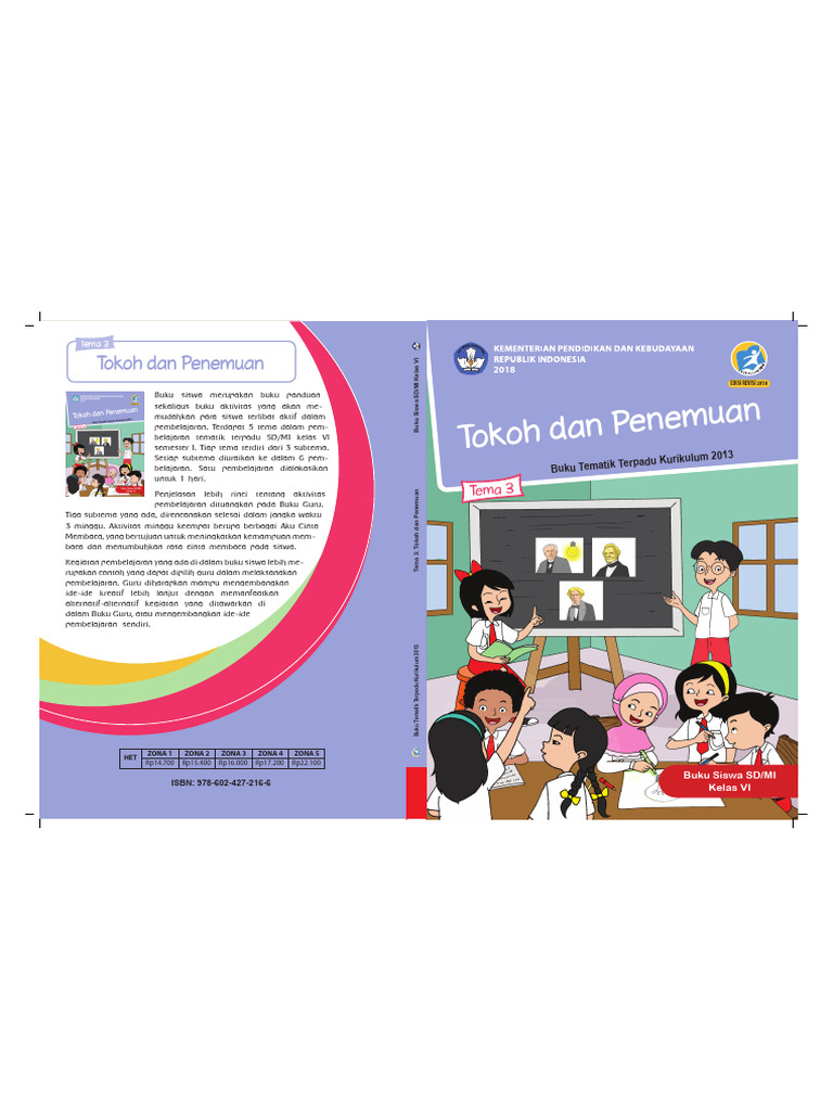Buka Kelas 6. Buku Siswa Edisi Revisi 2018. Tema 3. Tokoh Dan Penemuan 2 | PDF