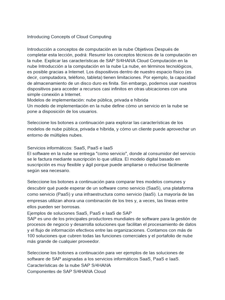 Introducing Concepts of Cloud Computing | PDF