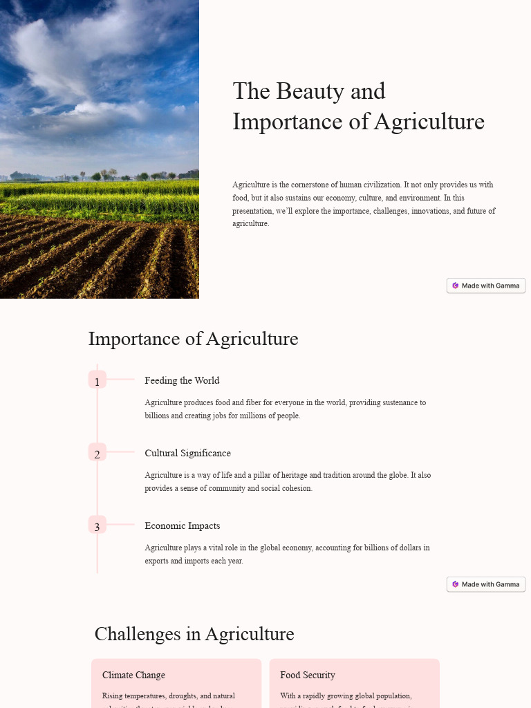 Importance of Agriculture Explained | PDF | Agriculture | Sustainable ...