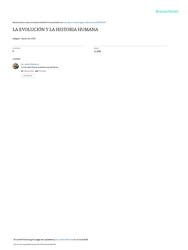 Evolucio Historia Humana Lev | PDF | Evolución | Humano