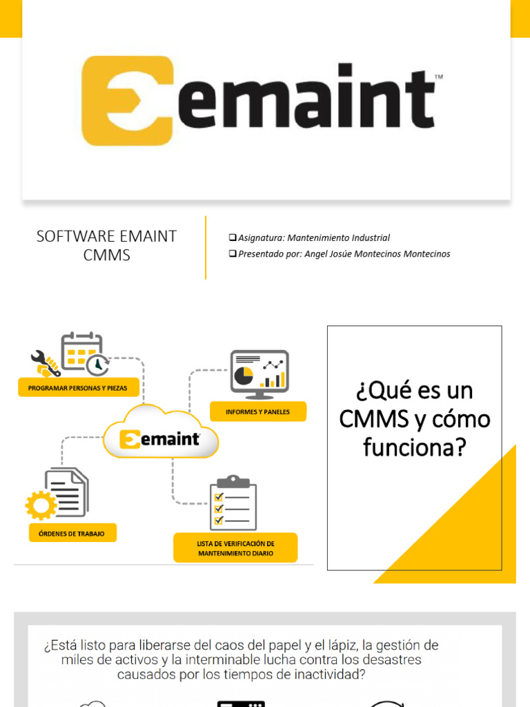 Software Emaint CMMS Angel Montecinos 021204002 | PDF
