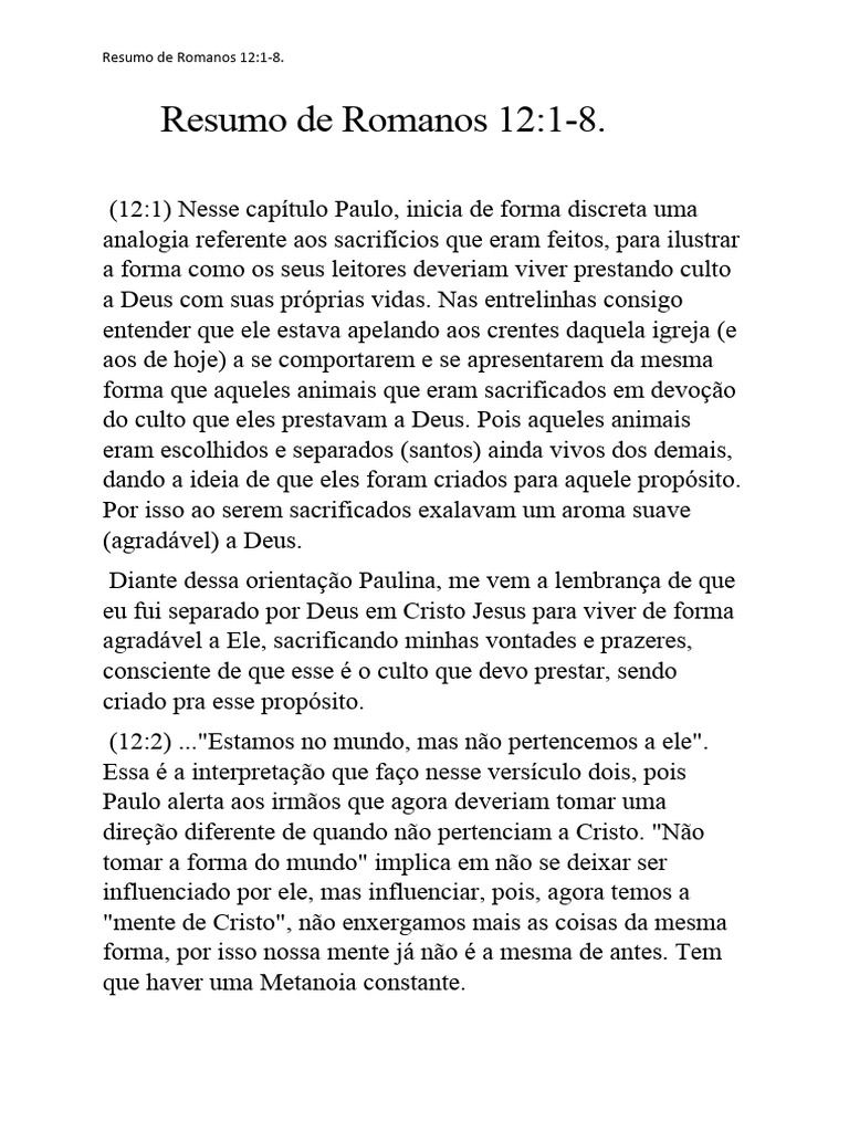 Romanos 12 | PDF