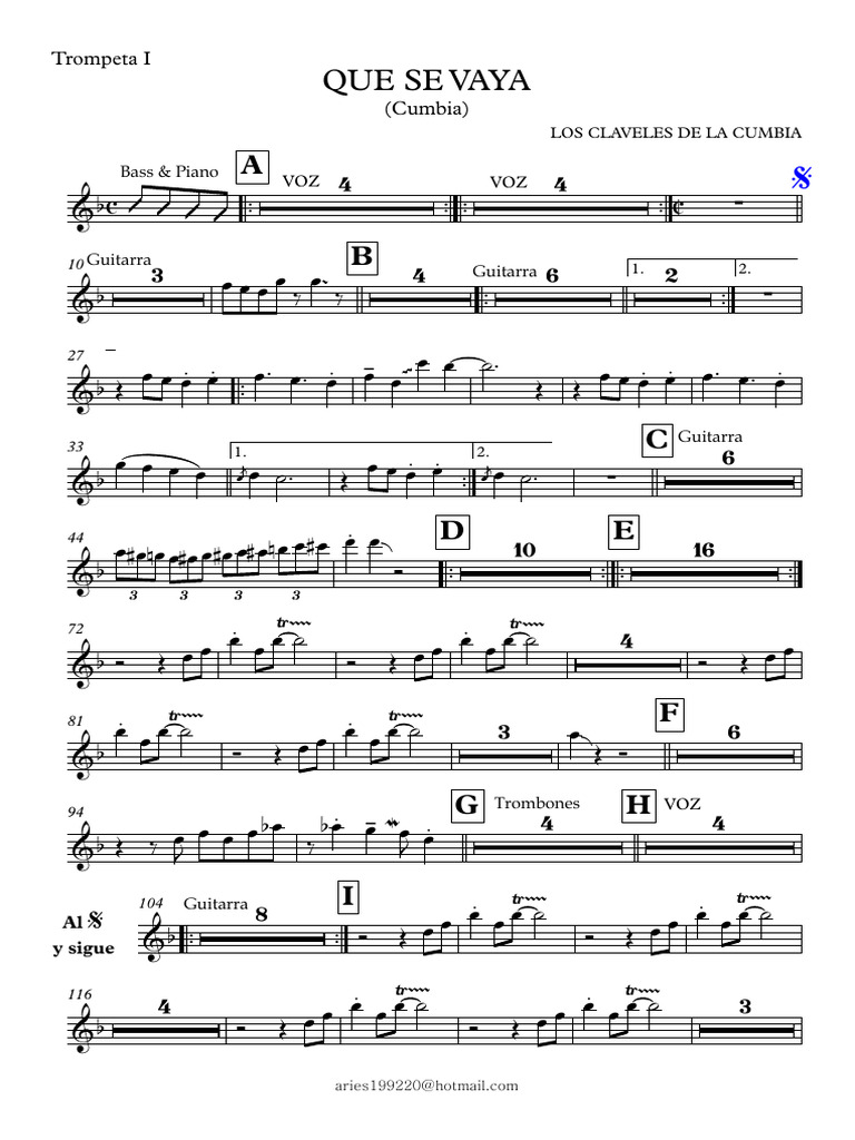Los Claveles de La Cumbia - Que Se Vaya | PDF | Organologia Elemental ...