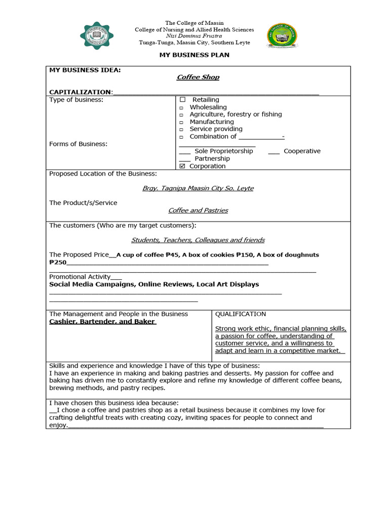 Coffee Shop Business Plan Overview | PDF