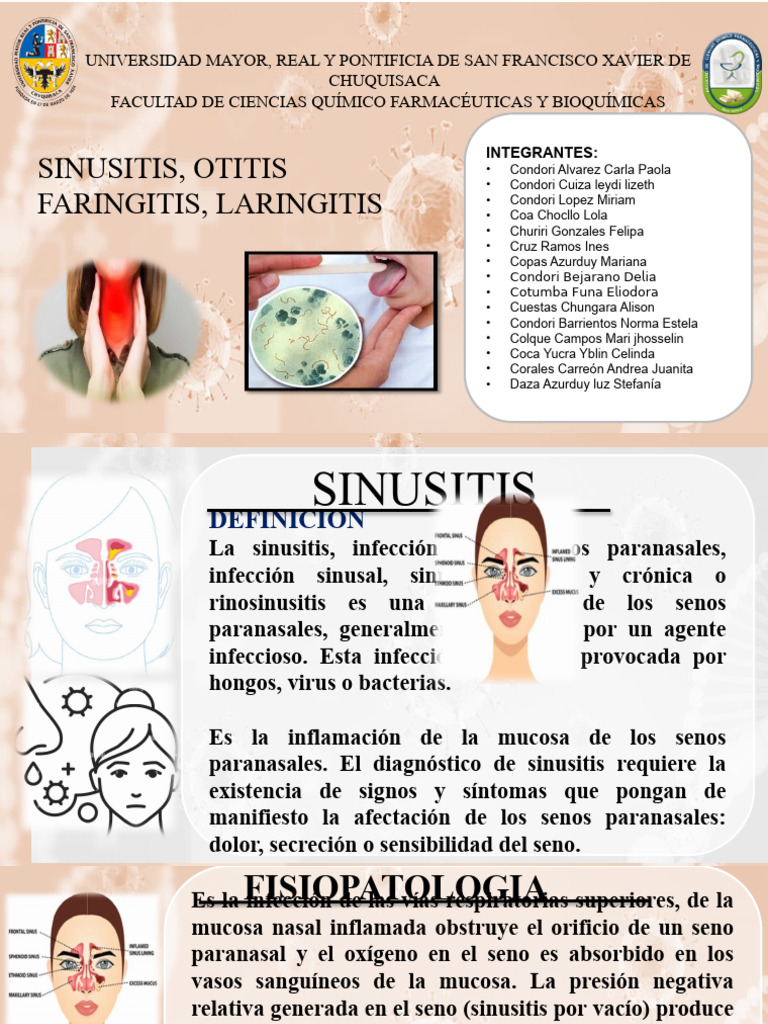 Laringitis, Otitis y Sinusitis, Faringitis Grpo 3 | PDF