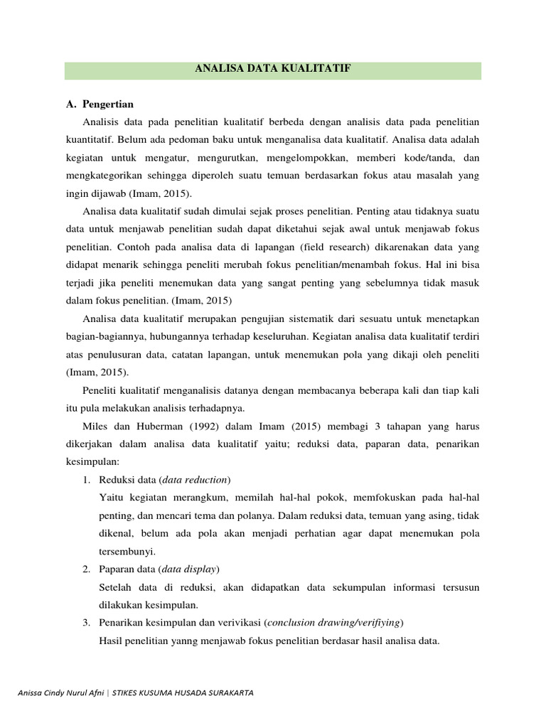 Analisa Data Kualitatif | PDF | Sains & Matematika