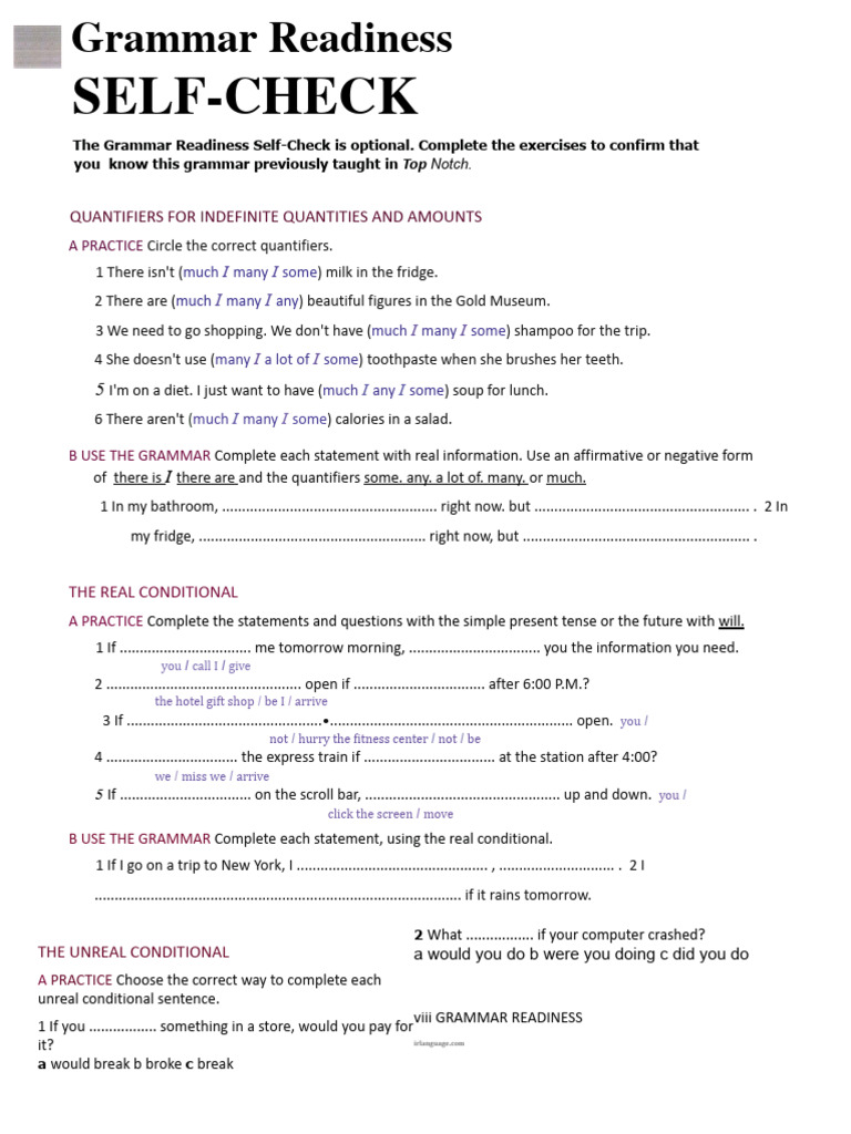 TN 3 Self-Check | PDF | Linguistics | Grammar