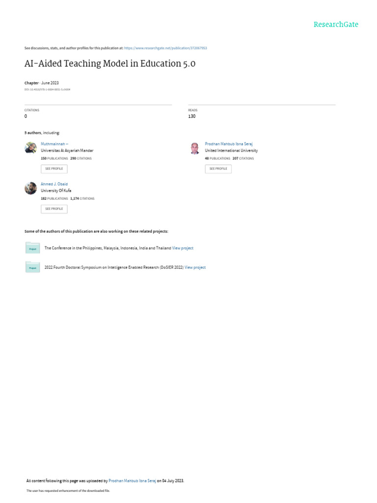 AI Aided Teaching Model in Education 5.0 | PDF | Statistics ...