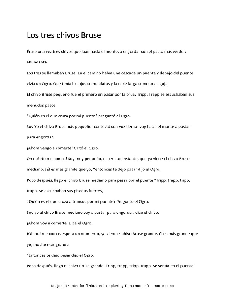 Bukkene Bruse Pa Spansk - Los Tres Chivos Bruse | PDF