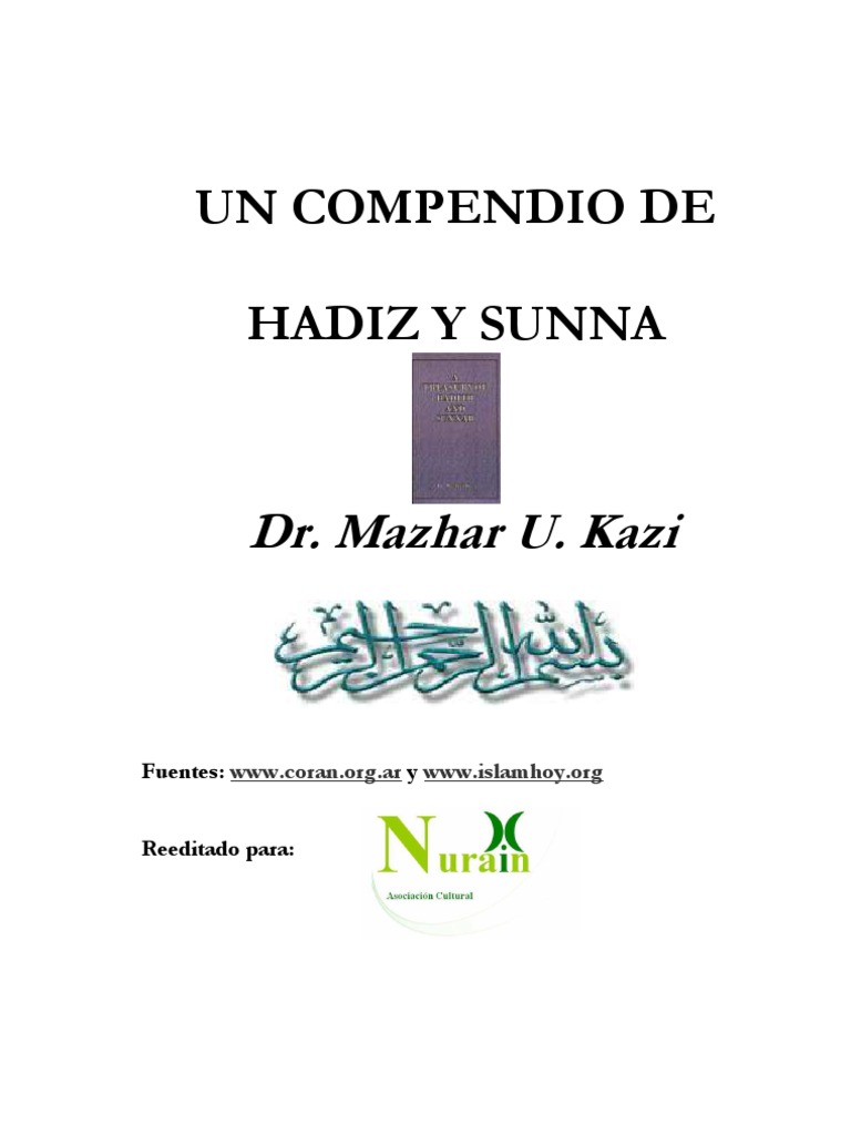 Un Compendio de Hadiz y Sunna Dr. Mazhar U | PDF | Hadith | Mahoma