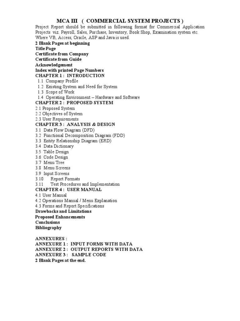MCA III Project Report Guidelines | PDF | Application Programming ...