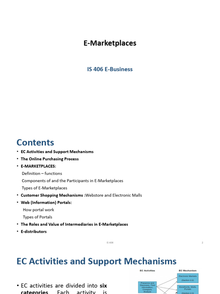 E-Marketplaces Overview Guide | PDF | Online Shopping | E Commerce
