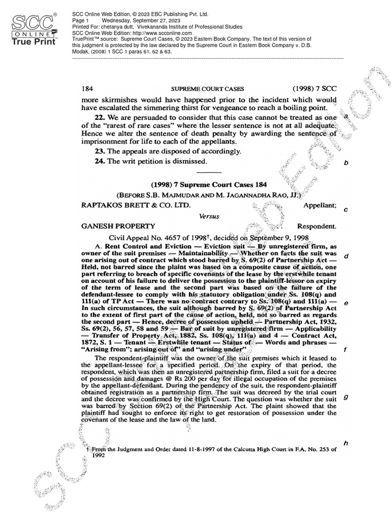 Raptakos Brett Co Vs Ganesh Property | PDF | Social Institutions ...