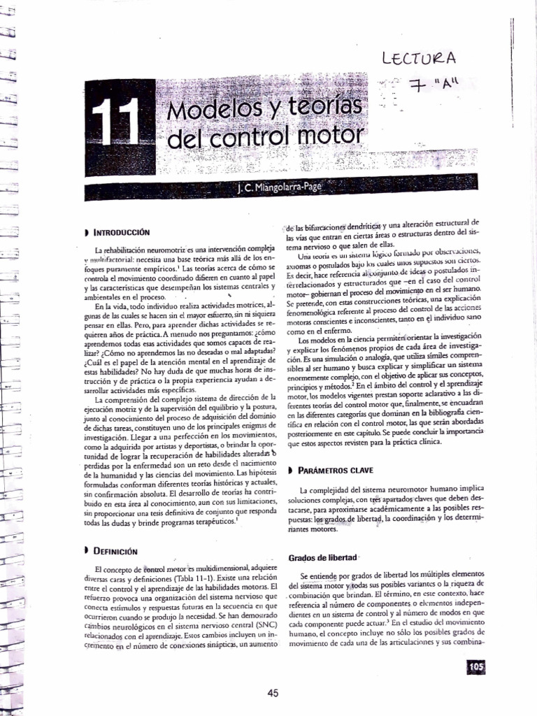 Modelos y Teorias Del Control Motor | PDF | Aprendizaje | Ciencia cognitiva