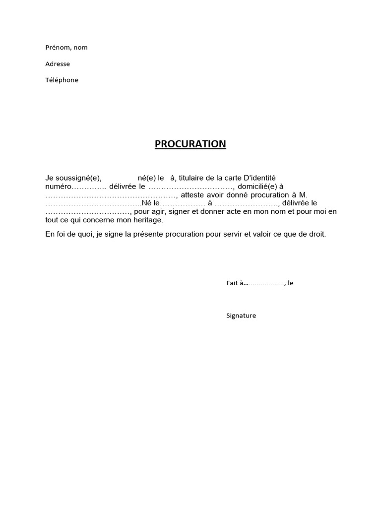 Modele Procuration PDF | PDF