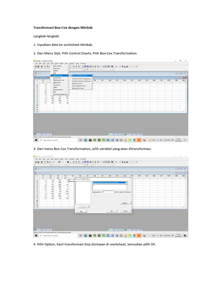 Transformasi Box-Cox Dengan Minitab - 2 | PDF