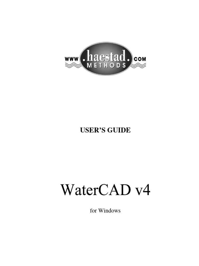 WaterCAD 4 | PDF | Auto Cad | Menu (Computing)
