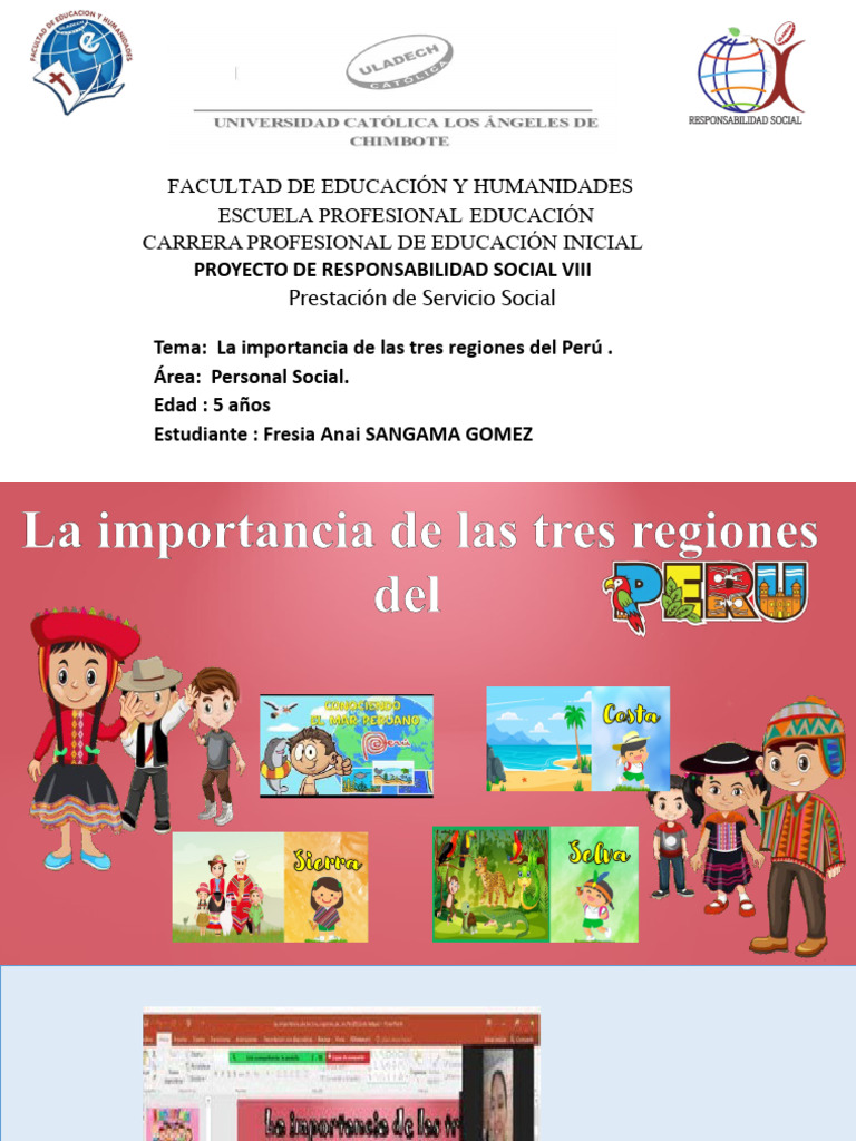 Importancia de las tres regiones del Perú | PDF | Artes del Lenguaje y ...