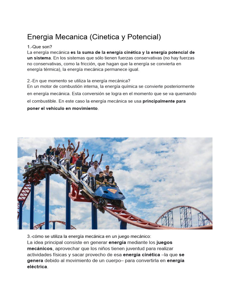 Energia Mecanica (Cinetica y Potencial) | PDF | Tecnología