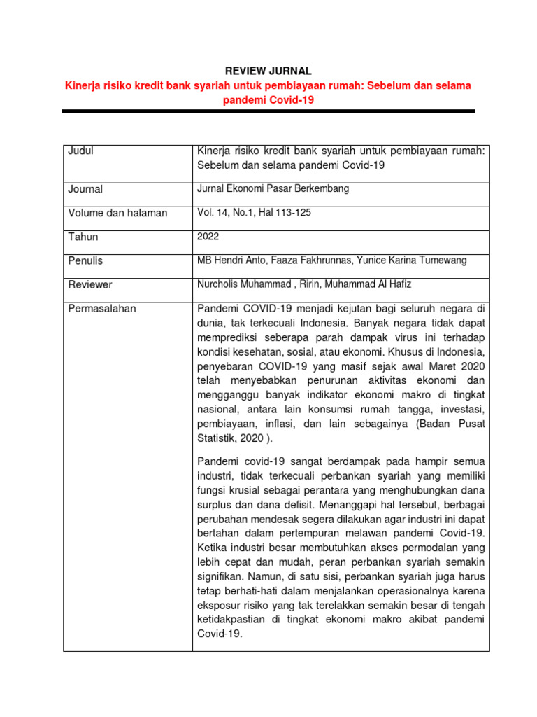 Contoh Format Review Jurnal-1 | PDF