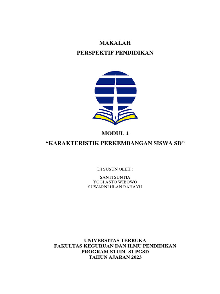 Makalah Modul 4 Perspektif Pendidikan) | PDF | Karier & Perkembangan | Kesehatan Holistik