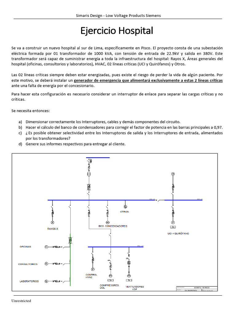 Simaris Control y Selectividad en Hospital | PDF | Transformador ...