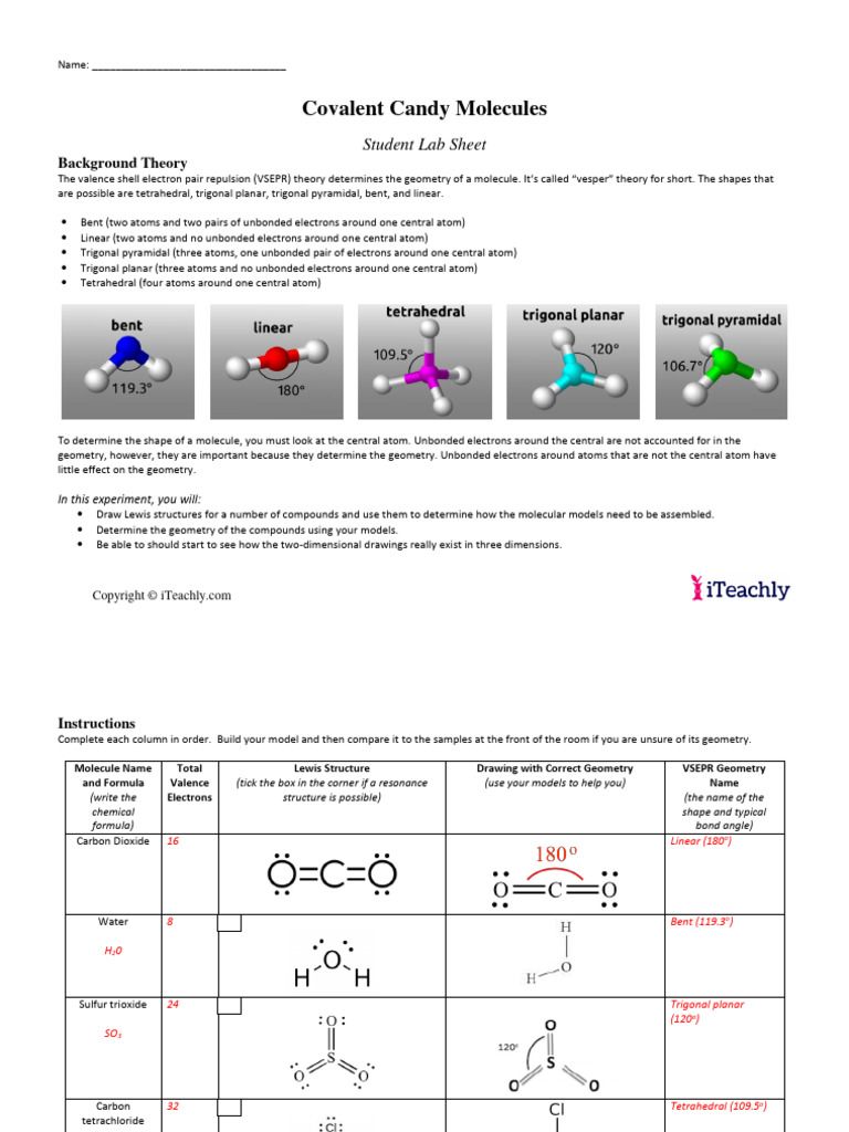 2 6 Candy Molecules Lab Answers | PDF | Atoms | Condensed Matter Physics
