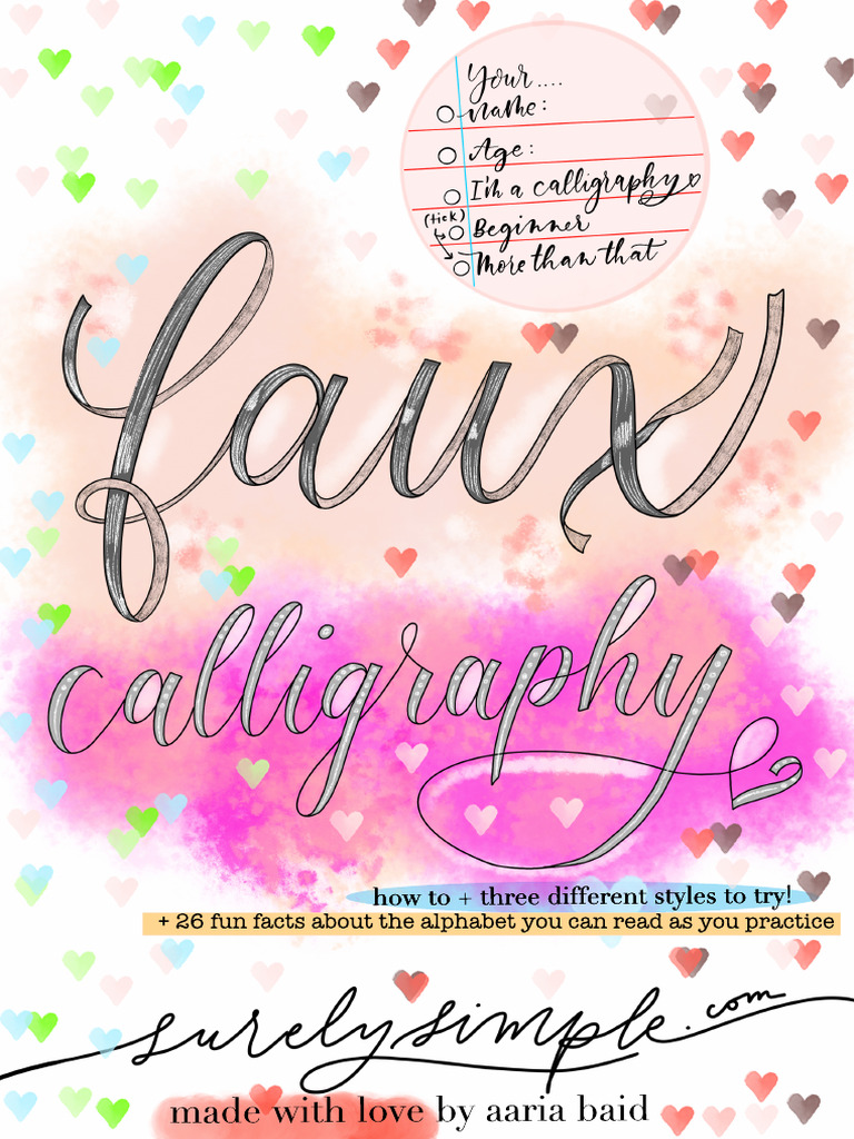 Faux Calligraphy Styles Worksheet | PDF