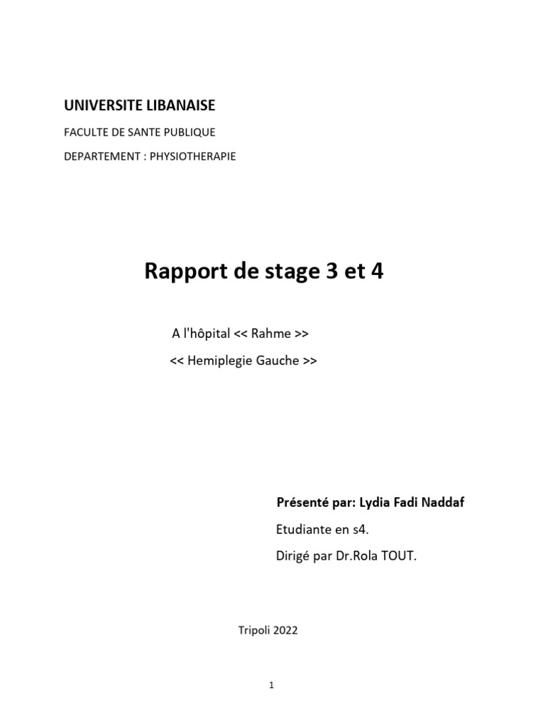 Lydia's Rapport 1 | PDF