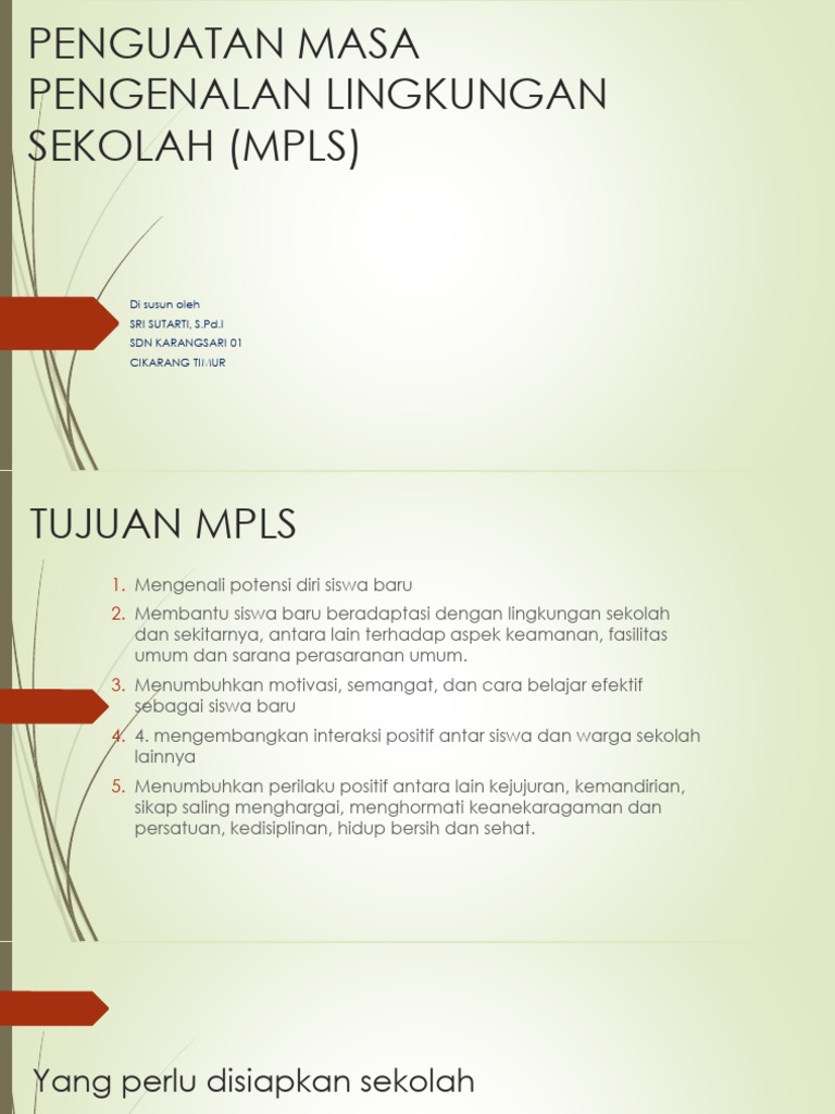 Penguatan Masa Pengenalan Lingkungan Sekolah (MPLS) | PDF | Karier & Perkembangan