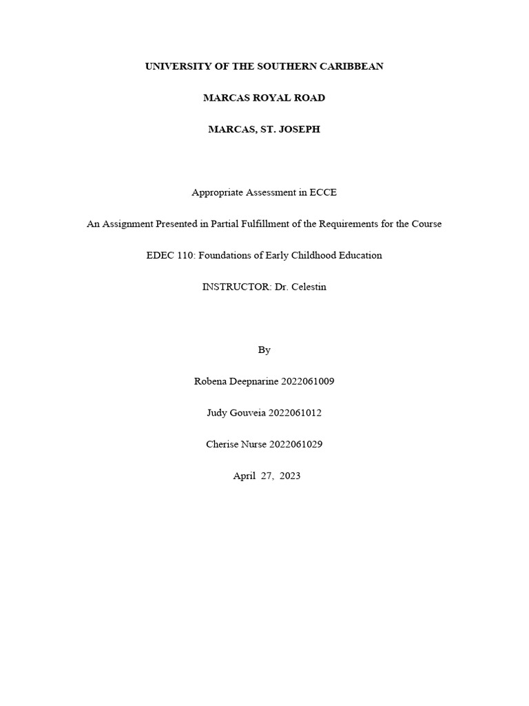 Appropriate Assessment in ECCE | PDF | Early Childhood Education | Learning
