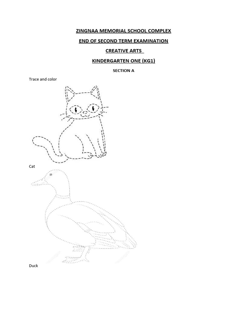 KG1 Creative Arts Exam Questions | PDF