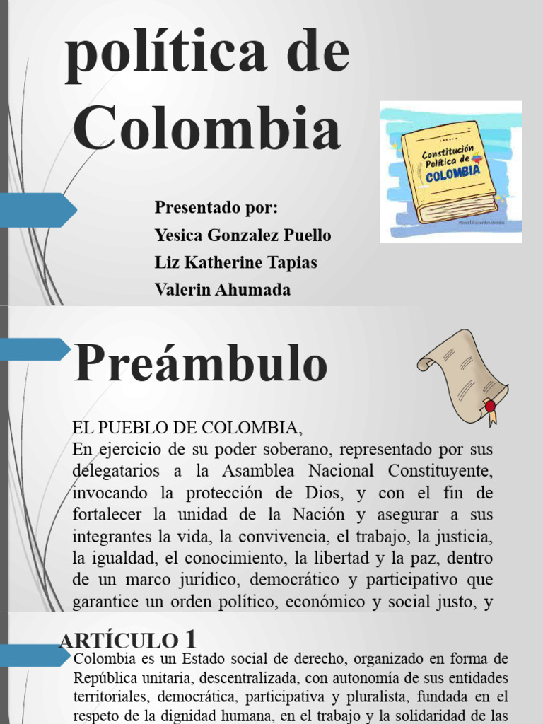 Constitución Política De Colombia Pdf Constitución Nación