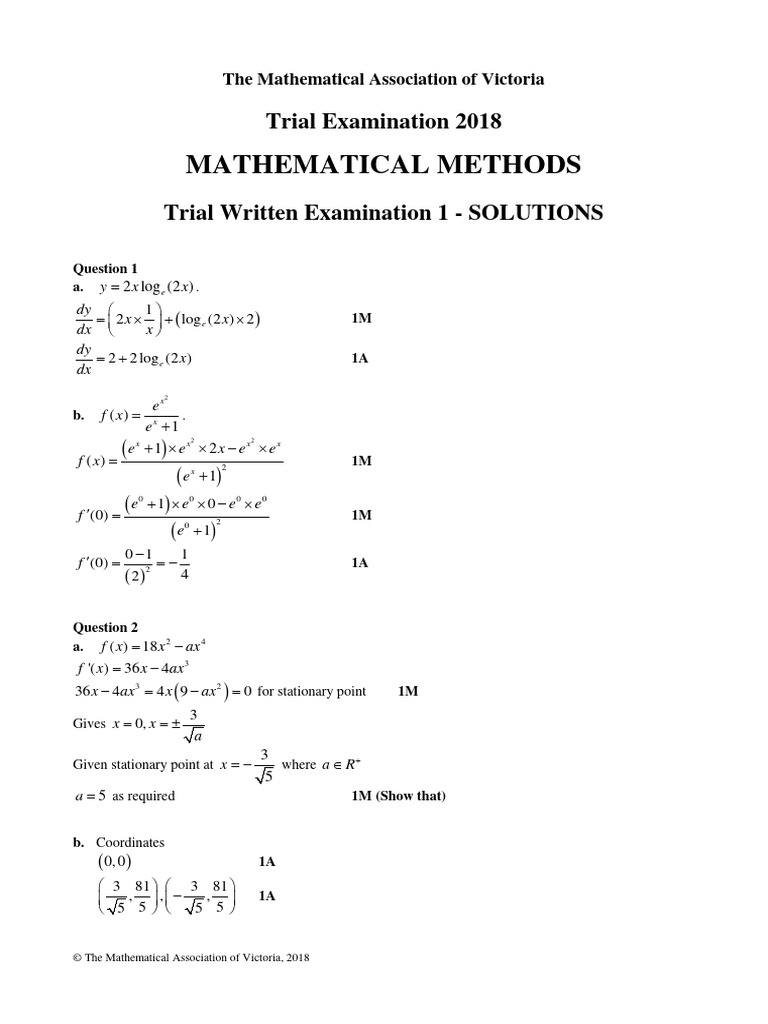 MAV Exam 1 Solutions | PDF | Mathematics | Mathematical Analysis