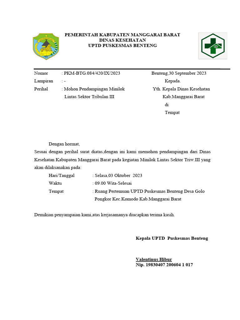Surat Permohonan Pendampingan 2023 | PDF