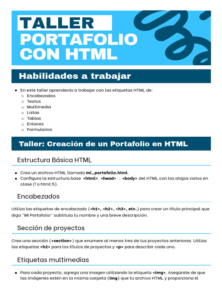 Taller 1. Portafolio | PDF | HTML | Hipervínculo