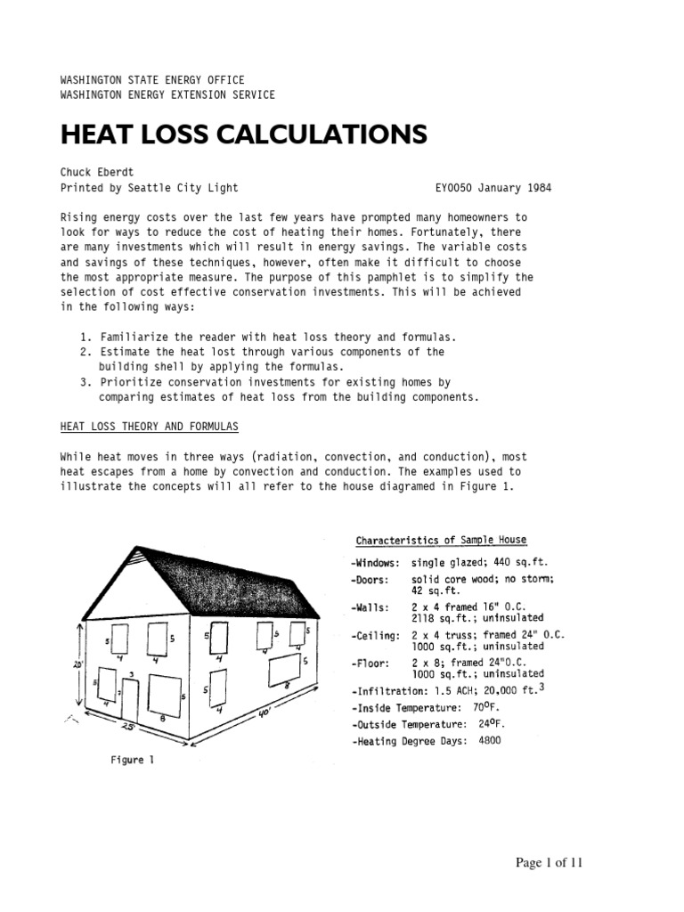 Heat Loss Calculations | PDF | Heat | Heat Transfer