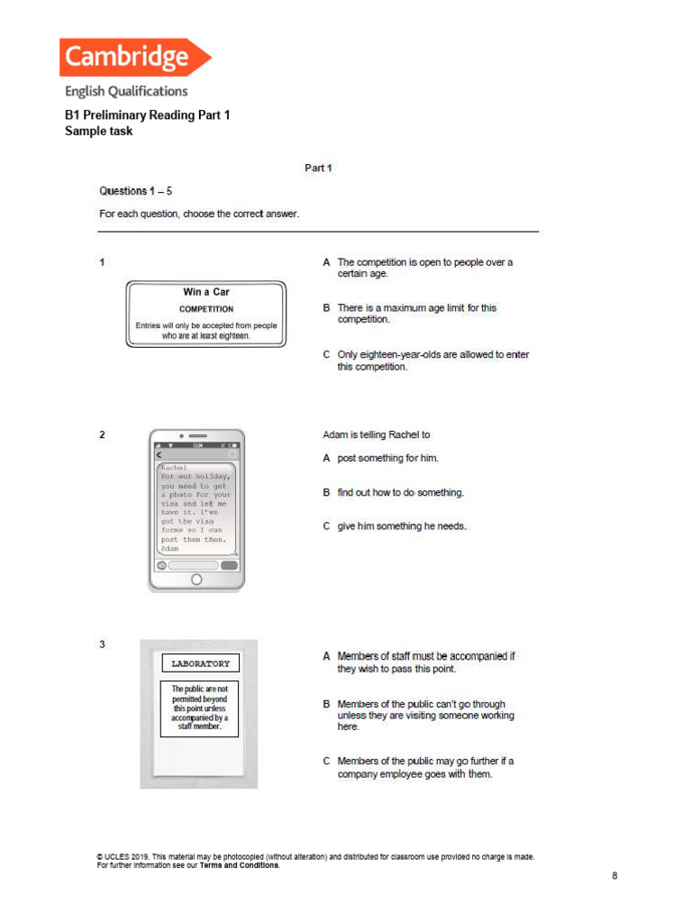 Reading Parts 1-6 | PDF