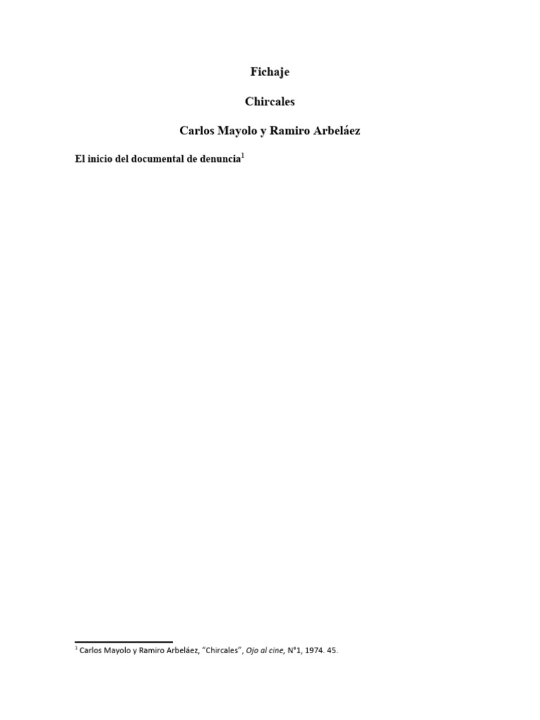 Fichaje Chircales Mayolo | PDF