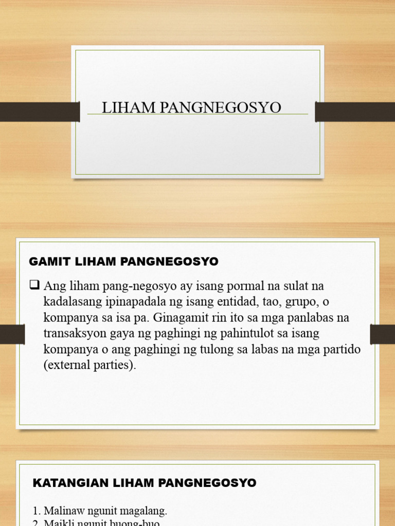 Liham Pangnegosyo | PDF
