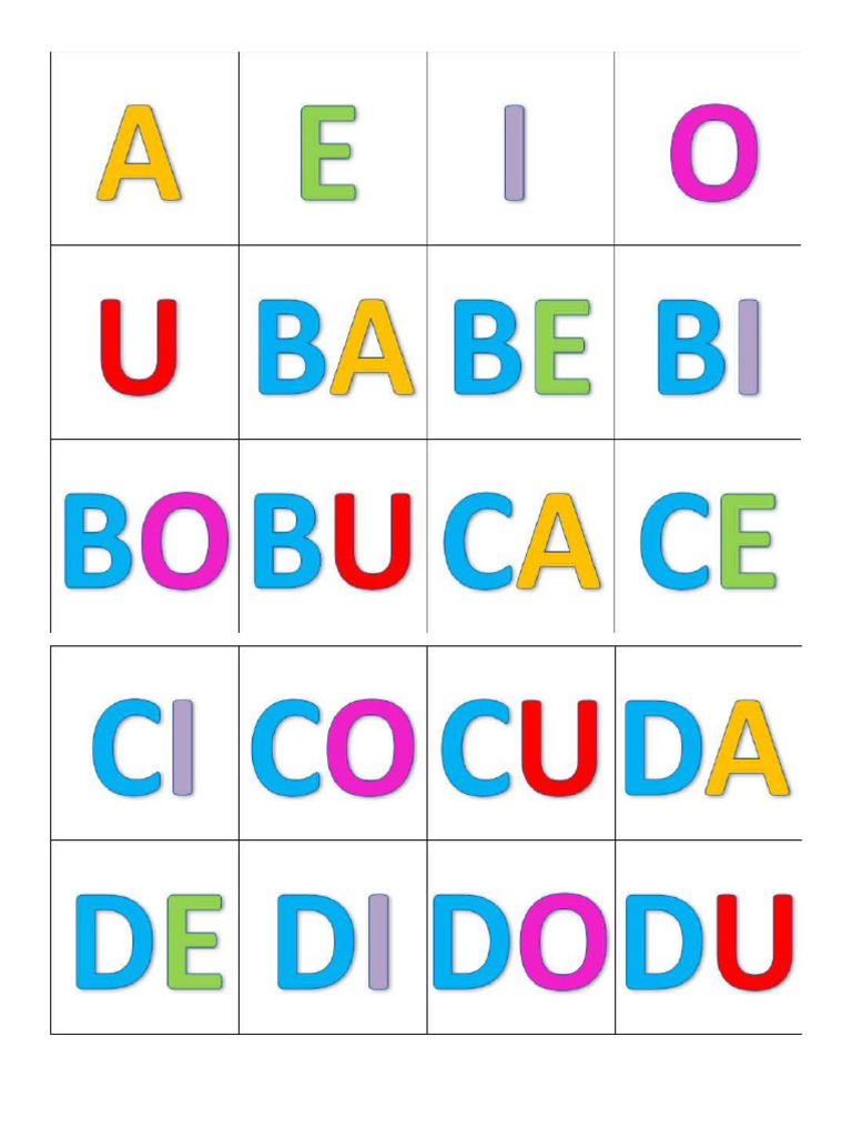 Sílabas para Formar Palabras | PDF