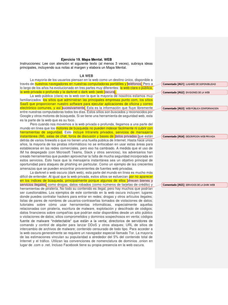 Ejercicio 19. Mapa Mental. WEB 3 | PDF