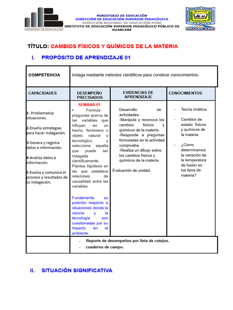 Cambios Físicos y Químicos de la Materia | PDF
