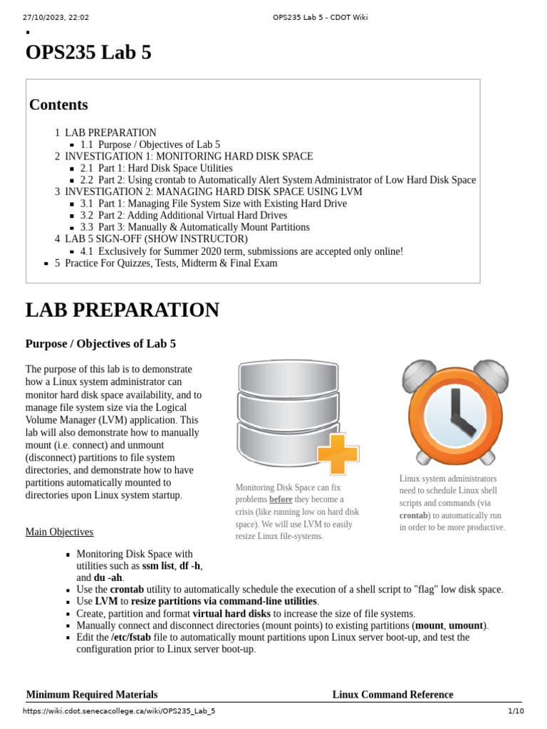 OPS235 Lab 5 - CDOT Wiki | PDF | File System | Computer Data Storage