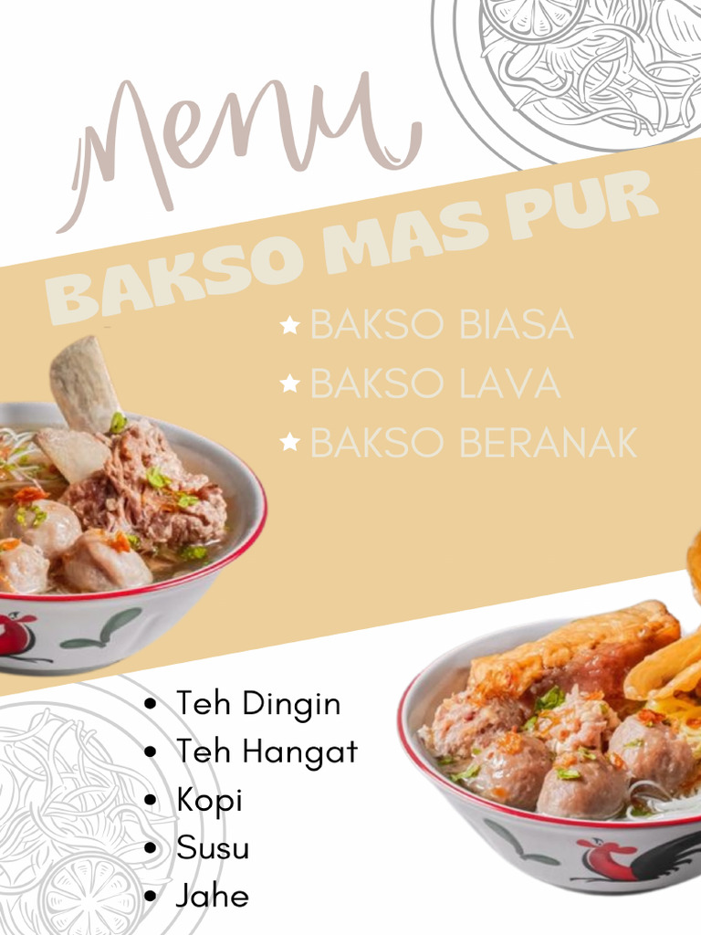 Oren Simpel Bakso Iga Menu | PDF