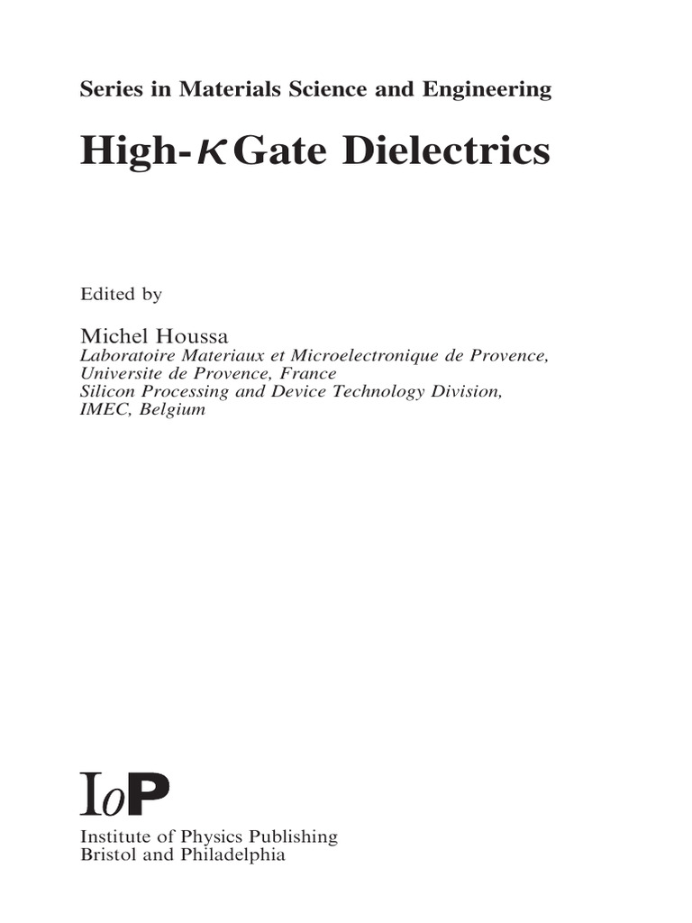 High-K Gate Dielectrics (Michel Houssa) | PDF