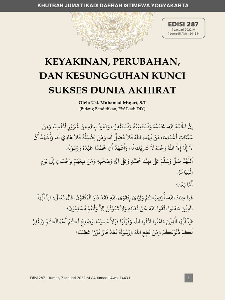 Edisi 287 - 070122 - Muhamad Mujari - Keyakinan Perubahan Dan ... Edisi 287 - 070122 - Muhamad Mujari - Keyakinan Perubahan Dan ...