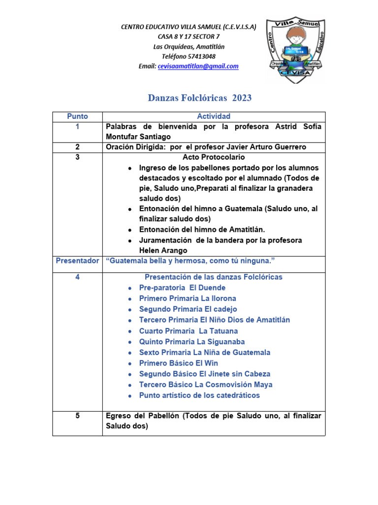 Programa Obras y Murales Tipicos CEVISA 2023-2024 | PDF