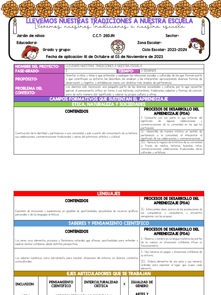 Llevemos Nuestras Tradiciones A Nuestra Escuela | PDF