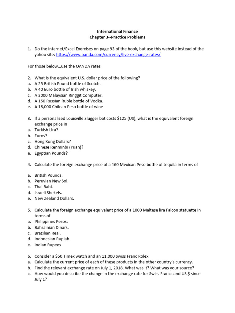 Exchange Rate Practice Problems | PDF | Foreign Language Studies